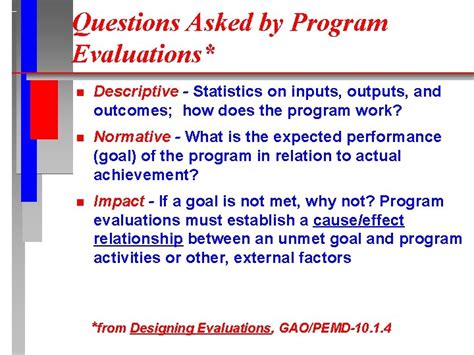 A Brief Overview What Is Program Evaluation How