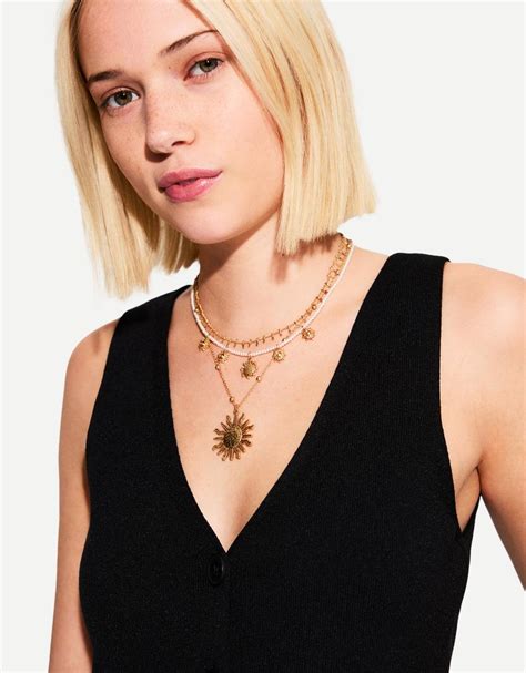 Pack Isi 3 Kalung Liontin Bsk Teen Bershka