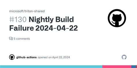 Nightly Build Failure Issue Microsoft Triton Shared