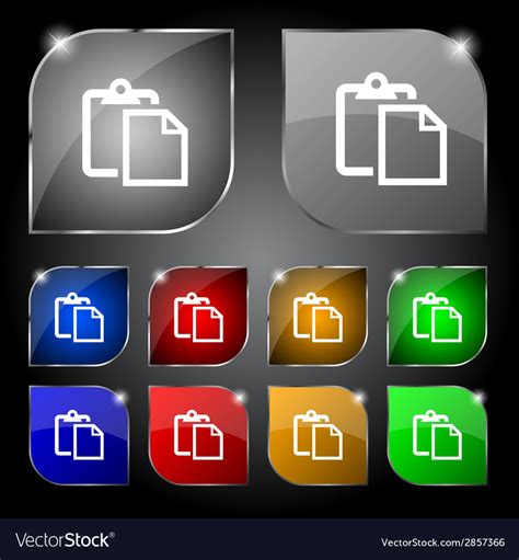 Edit Document Sign Icon Set Colour Button Modern Vector Image