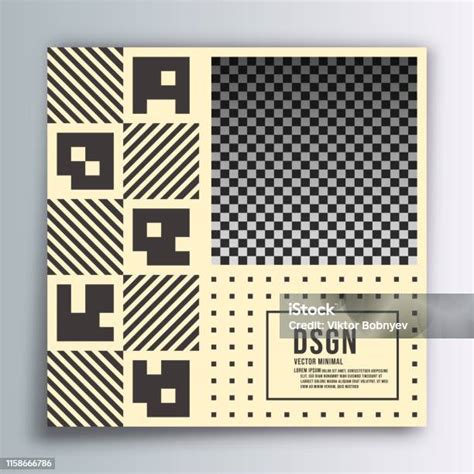 정사각형 배너 템플릿입니다 최소한의 현대적인 디자인 배경 개념에 대한 스톡 벡터 아트 및 기타 이미지 개념 기하 도형