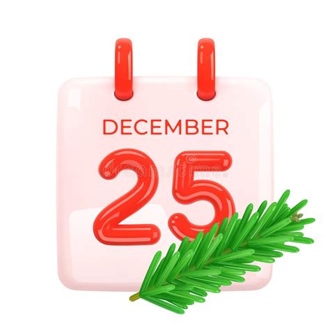 Christmas Day Calendar Icon 25 December Stock Illustrations 256