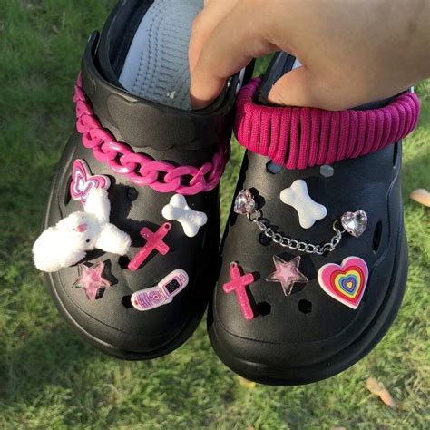 13pcsset Y2k Aesthetic Pink Shoe Buckles For Sweet Cool Girls Goth