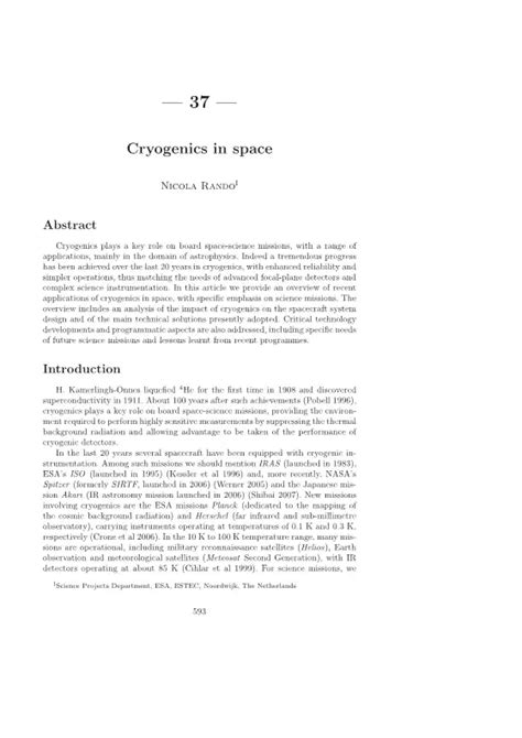 Cryogenics In Space Docslib