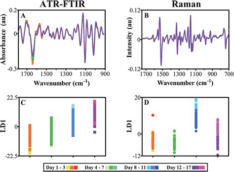 Spectra Derived From Atr Ftir A And C And Raman B And D