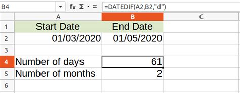 How To Calculate Date Difference In LibreOffice Calc