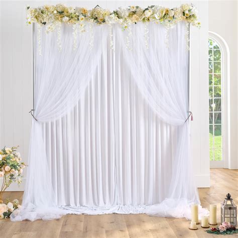 10x10ft Backdrop Curtains 2 Panels 5x10ft White Thick