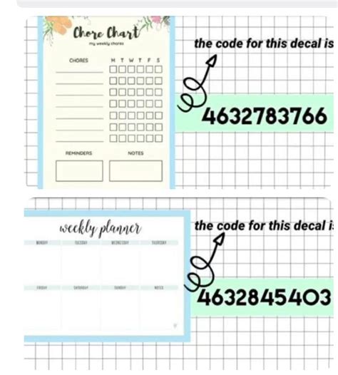 School Decal Calendar Decal Bloxburg Homework Decals Roblox Decal