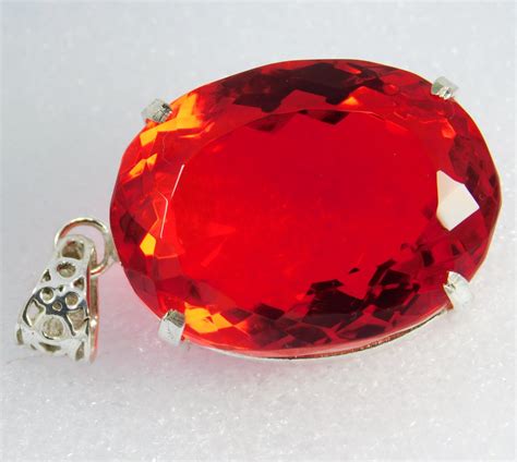 Certified Natural 14120 Ct Red Orange Mexican Fire Opal Pendant
