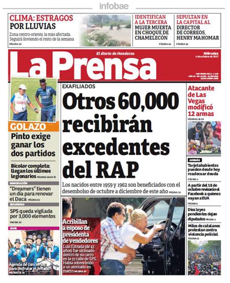 La Prensa Honduras Miércoles 4 De Octubre De 2017 Infobae