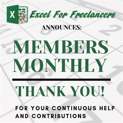 MEMBERS MONTHLY Excel For Freelancers