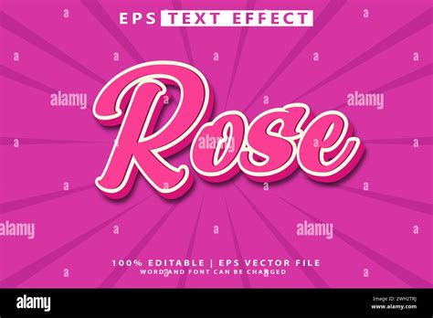 Editable Text Effect Rose On A Pink Backdrop Stock Vector Image And Art
