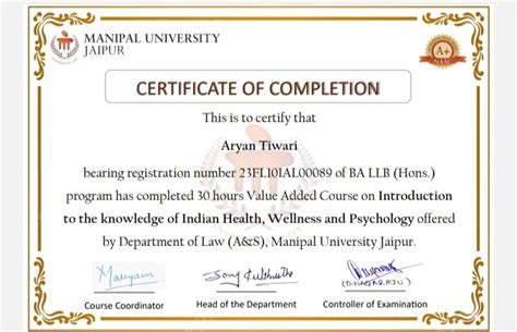 Aryan Tiwari On Linkedin ⚖️ Excited To Announce Completion Of 30 Hours Value Added Course On