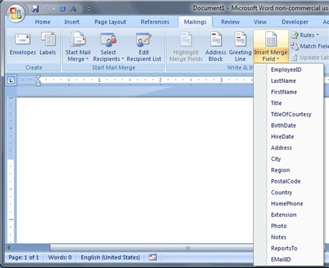 invoke word mail merge from access2007 ~ learn ms access tips and tricks