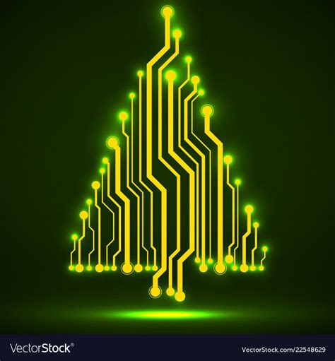 Abstract Technology Christmas Tree Royalty Free Vector Image