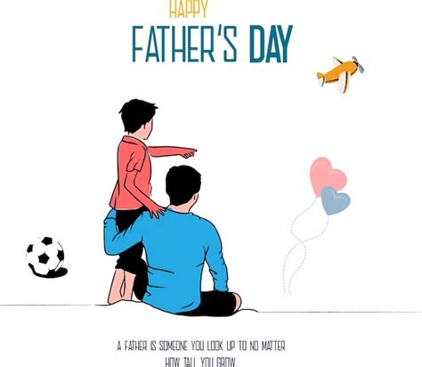 Vetor Feliz Dia Dos Pais Com Silhuetas De Pai E Filhos Em Fundo Branco