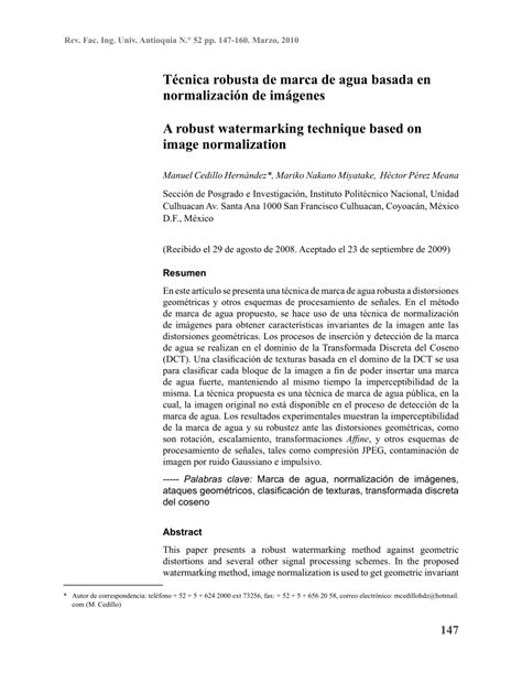 Pdf A Robust Watermarking Technique Based On Image Normalization