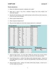 Comp 1630 Lesson 2 Questions.pdf - COMP 1630 Lesson 2 Review Questions 1. What is the difference ...