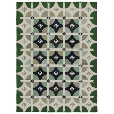 Rug And Kilims Scandinavian Style Rug With Gold Geometric Patterns For Sale At 1stdibs
