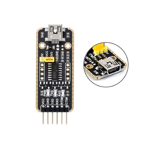 Waveshare Mini USB To UART High Band Rate Transmission Module Connectors