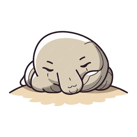 모래 위 에 잠을 자고 있는 귀여운 만화 해파리 색 배경 에 있는 터 일러스트레이션 프리미엄 Ai 생성 벡터