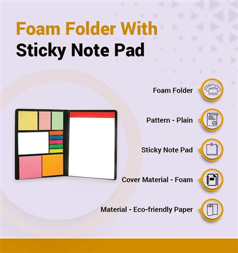 foam folder with sticky note pad m06 joytree global