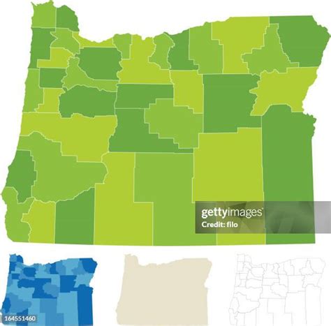 Oregon Map With Counties Photos And Premium High Res Pictures Getty