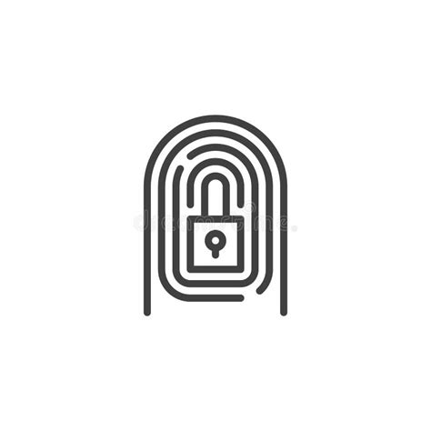 Fingerprint Line Icon Outline Vector Sign Linear Style Pictogram