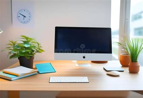 Work Space Comfortable Modern Workplace Stock Illustration Illustration Of Woman Freelance