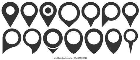 Set Map Pointer Location Symbols Web Stock Vector Royalty Free 2041031738 Shutterstock
