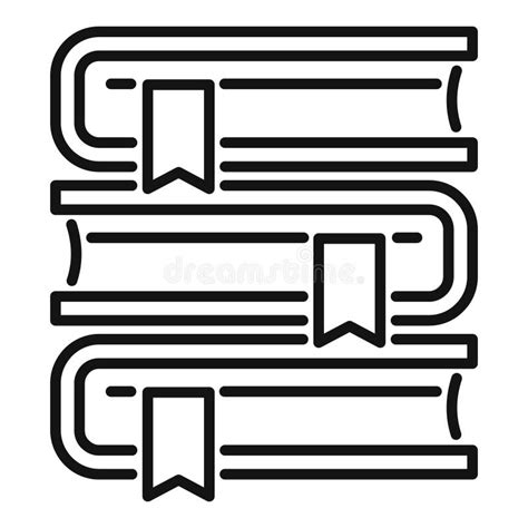 Book Stack Icon Outline Vector Campus Education Stock Illustration