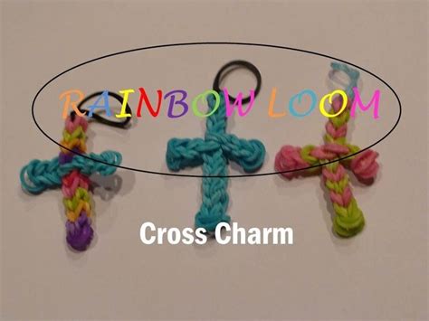 Rainbow Loom How To Make A Cross Charm With One Loom Rainbow Loom Bracelets Easy Rainbow