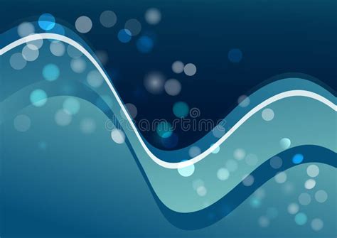 Abstract Dark Blue Gradient Wavy Background Stock Vector Illustration