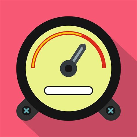 Premium Vector Speedometer Icon In Flat Style On A Pink Background