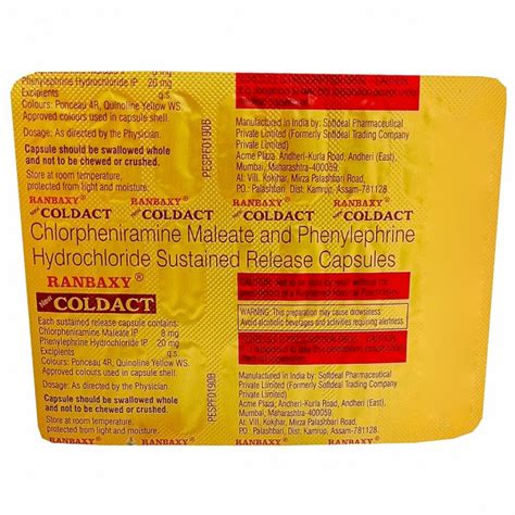 Buy Coldact New Capsule 20 Cap In Wholesale Price Online B2b