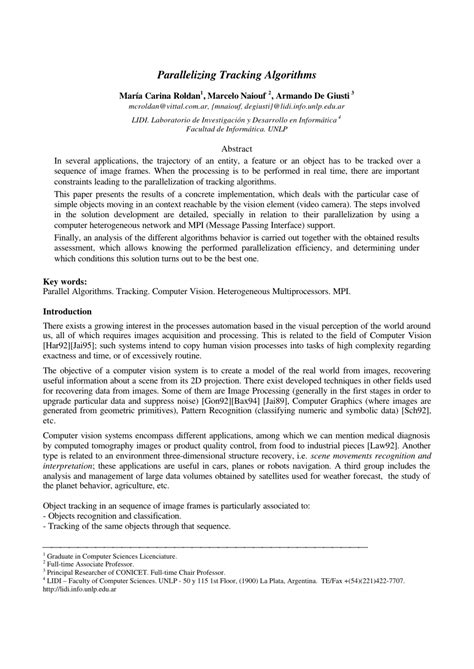 pdf parallelizing tracking algorithms
