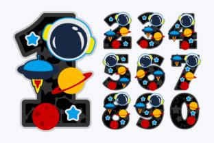 Outer Space Numbers Graphic By Claudia Atencio · Creative Fabrica
