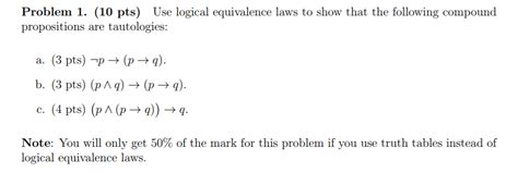 solved use logical equivalence laws to show that the