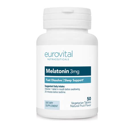 MELATONIN 3mg Fast Dissolve (Strawberry Flavored) 50 | Eurovital