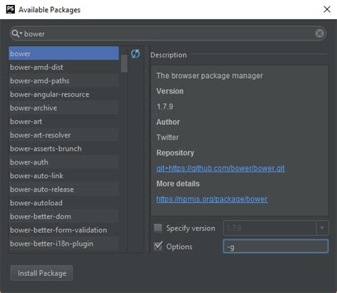 Phpstorm получает поддержку Bower Заметка по Phpstorm