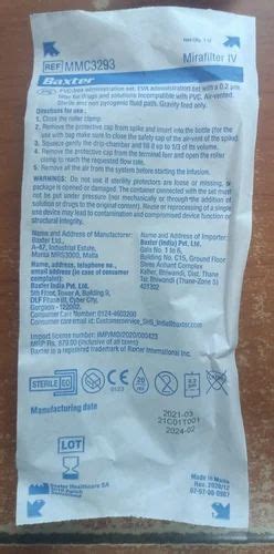 Pvc Free Mirafilter Codan Set For Hospital At ₹ 210piece In Ahmedabad