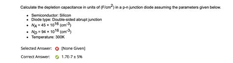 [solved] Need Help Pls Calculate The Depletion Capacitance