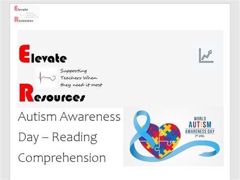 Autism Awareness Day Reading Comprehension Teaching Resources
