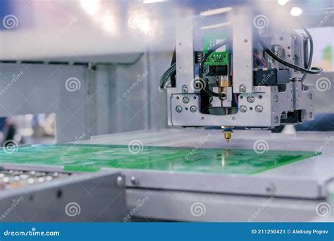 Smd Pick And Place Machine Assembling Computer Circuit Board Front View Stock Image Image Of