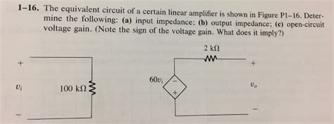 Solved The Equivalent Circuit Of A Certain Linear Amplifier Chegg Com