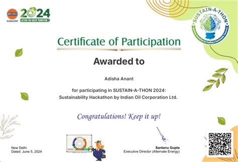 adisha anant on linkedin sustainability iocl sustainathon hackathon