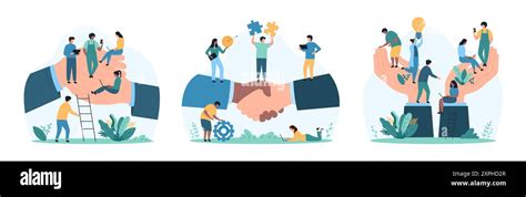 Support For Office Employees Wellbeing Corporate Insurance And Success Of Cooperation Set