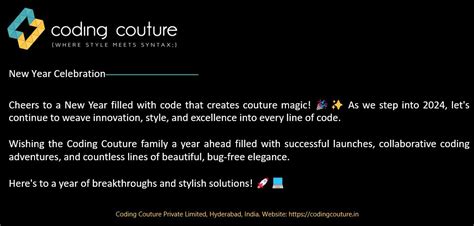 Coding Couture On Linkedin Codingcouture Bugfreeelegance Futuretechstyle Happynewyear
