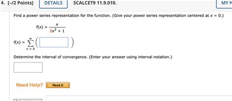 Solved Find A Power Series Representation For The Function Chegg Com
