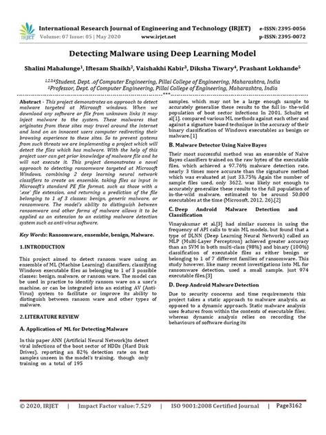 detecting malware using deep learning mo pdf malware machine learning
